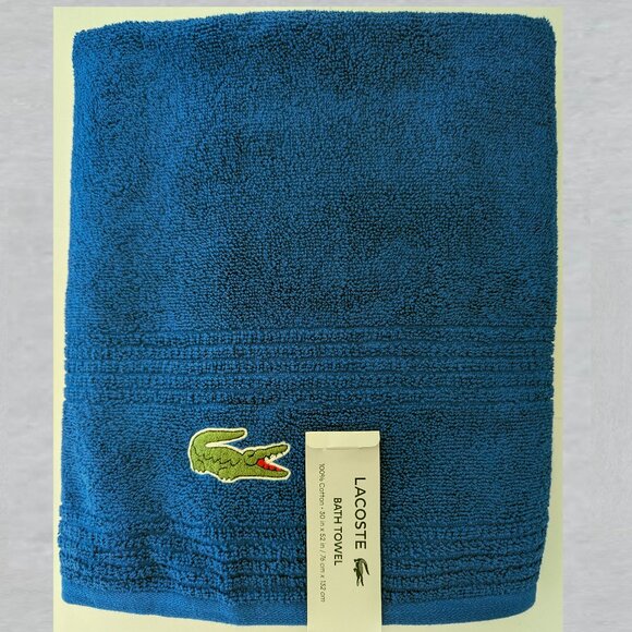 Lacoste | Bath | Lacoste Big Crocodile Royal Blue Bath Towel Measures 3 ...